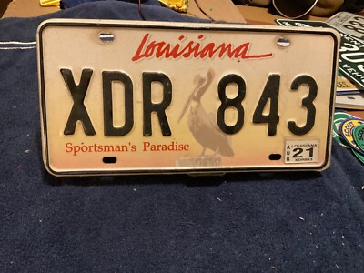 Louisiana License Plate XDR 843 "Sportsman's Paradise" August 2021 | eBay