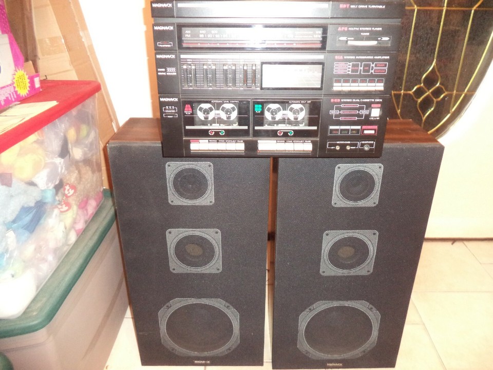 USED ! MAGNAVOX EC8000 HOME STEREO SHELF SYSTEM WITH SPEAKERS !! WORKS ...