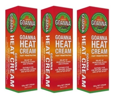 3 x Goanna Heat Cream 100g Arthritis Muscle Strains Relief | eBay Australia