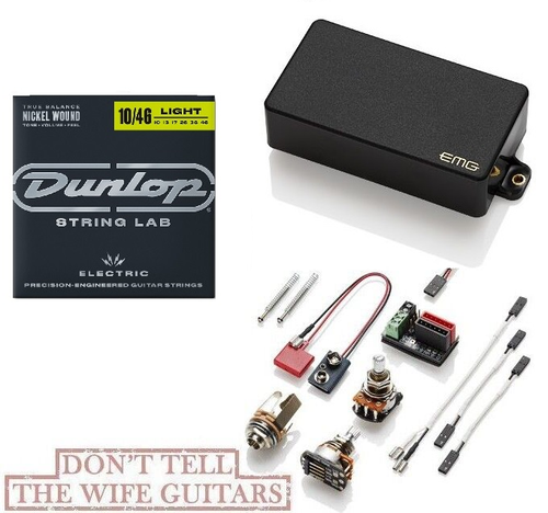EMG 60A BLACK ACTIVE ALNICO HUMBUCKER PICKUP SHORT SHAFT POTS ( STRING ...