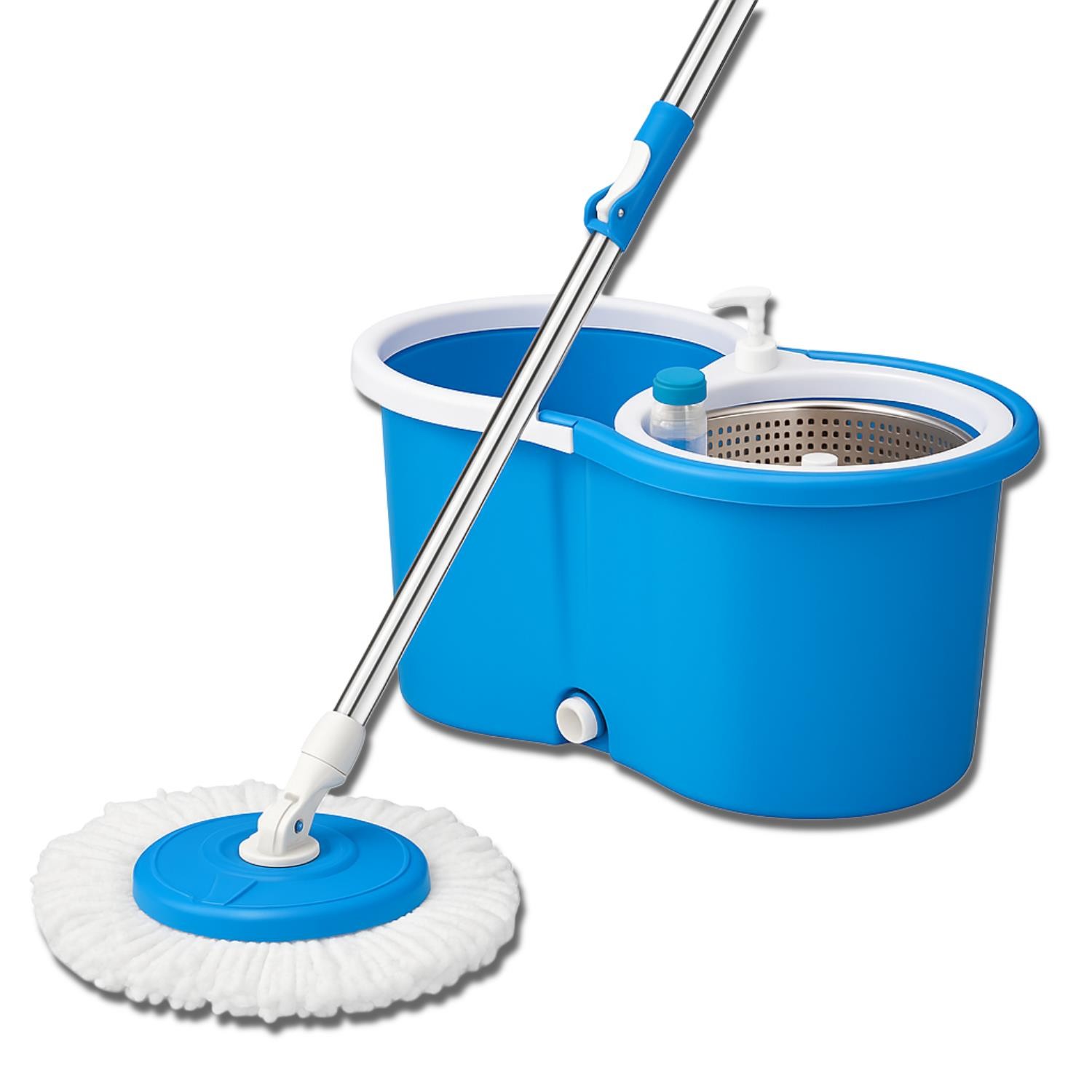 Blue Turbo Spin Mop Durable Compact Deep Cleaning Lightweight Rotating ...