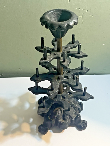 Unique Victorian Cast Iron Claw Feet 3-Tiered 18 Rotating Spool Thread ...