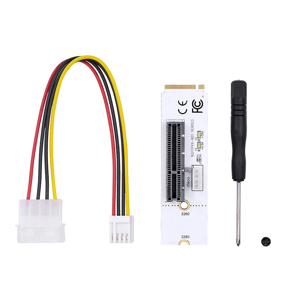 M.2 SSD to PCIe 4X Card LED Voltage Monitor 4Pin Cable Screwdriver ...