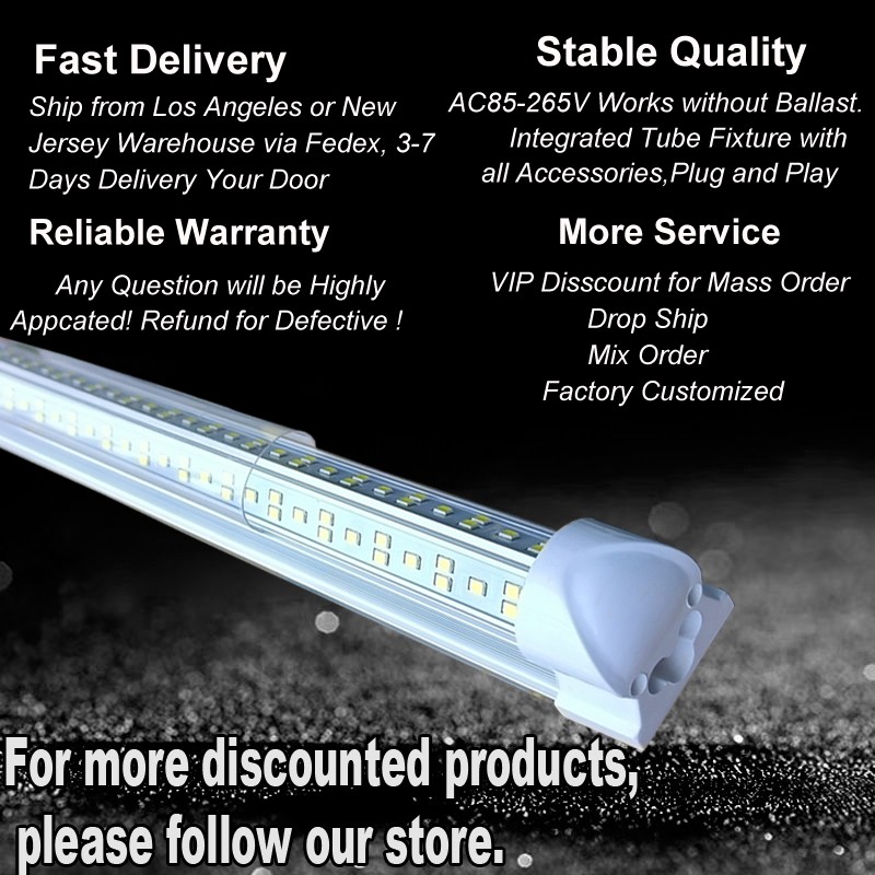 24PCS 8FT Led Shop Light 8 FOOT 144w T8 Integrated 8' LED Tube Light ...