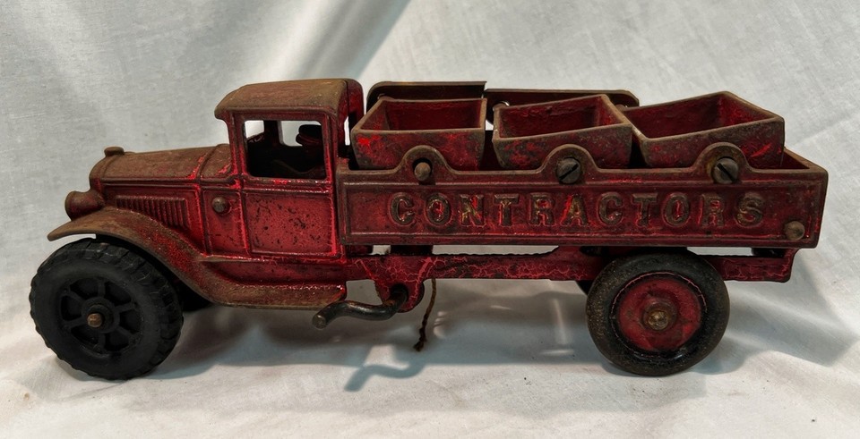 NICE VINTAGE KENTON CAST IRON 1920'S Antique Red Cast Metal Contractors ...