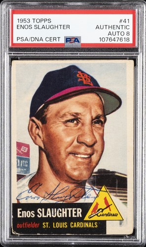 1953 TOPPS #41 ENOS SLAUGHTER PSA AUTHENTIC AUTO 8 | eBay