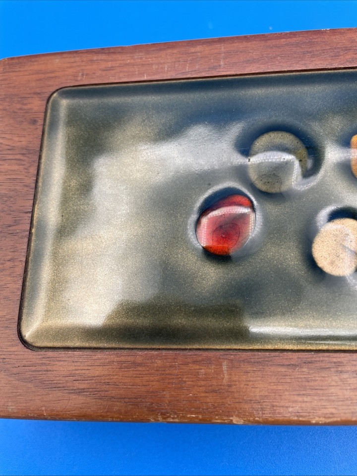 Bovano Of Cheshire Enamel On Copper Lid Inset Hinged Walnut Valet Box ...