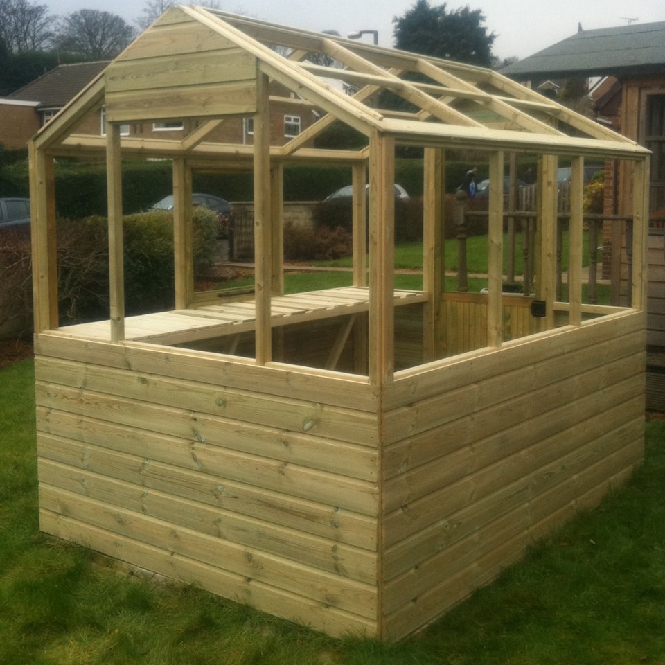 4x6 Wooden Greenhouse (FRAME ONLY) Pressure Treated 4FT x 6FT Wide | eBay