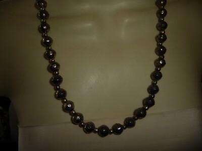 SILVER TONE METAL PUCKER BEADS 10" L NECKLACE #2024A | eBay