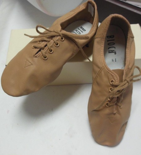 BLOCH S0443 LEATHER Canvas SPLIT SOLE JAZZ HYBRID SHOES TAN girls ...