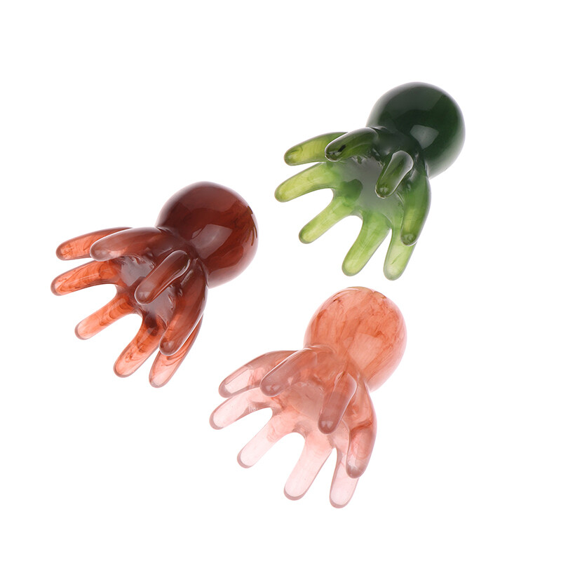 1PC Resin Octopus Comb Head Massager Meridian Scalp Massage Gua Sha ...