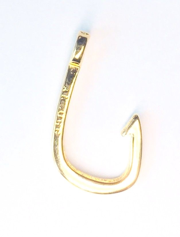 Fish Hook Gold Plated on Zamak Hand Made Solid Charm Pendant Marine ...