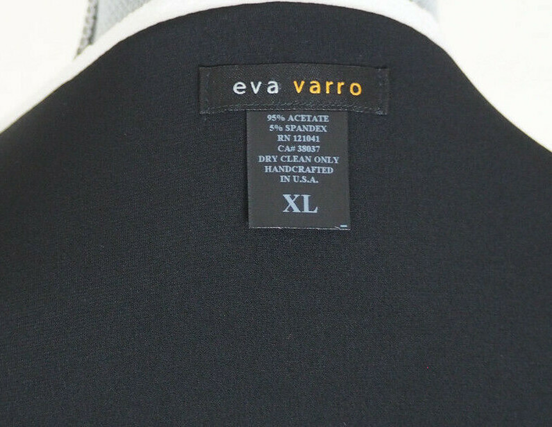 EVA VARRO Black Cardigan Jacket with White Trim - Sz XL - Acetate | eBay