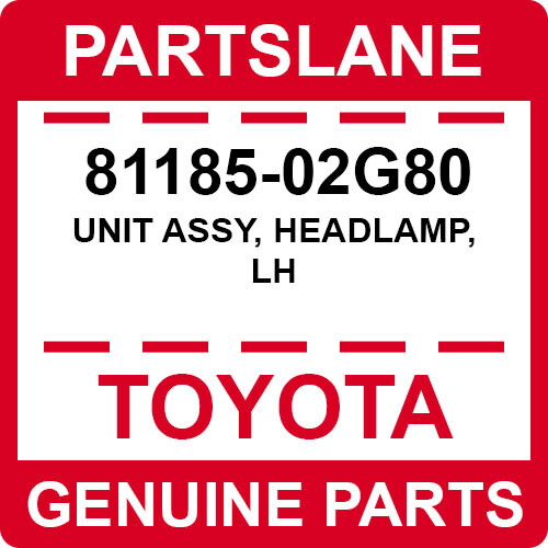 Toyota Genuine 8118502G80 Unit ASSY Headlamp LH 81185-02g80 for sale ...