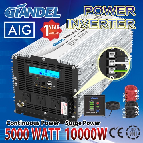 5000W/10000W Power Inverter Modified Sine Wave 12V-240V Large Shell ...