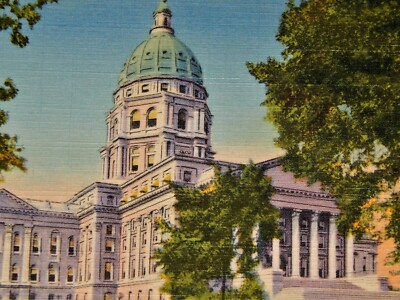 Vintage Postcard, TOPEKA, KS,View Of Front Of State Capitol Building ...