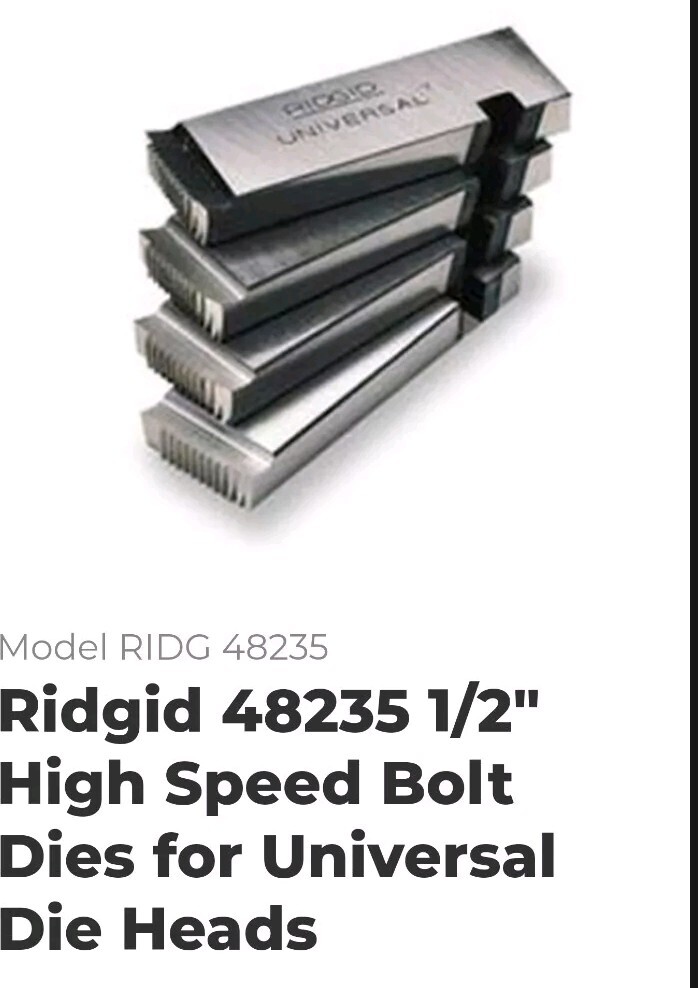 💥Ridgid 48235 1/2"- 13 High Speed Bolt Dies for Universal Die Heads ...