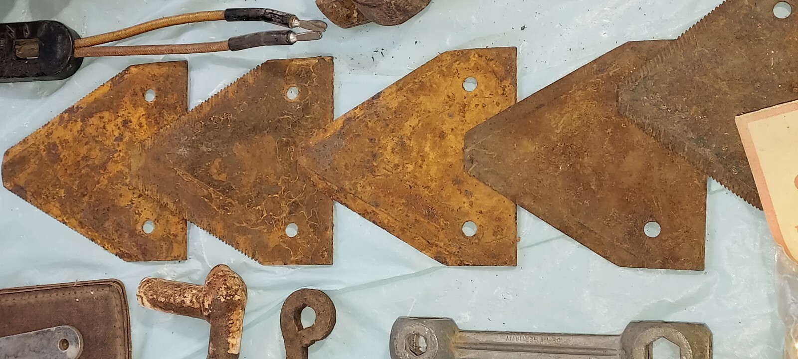 VTG Junk Drawer Crafts Sickle Sections, Sq Head Bolts & Nuts, Wrenches ...