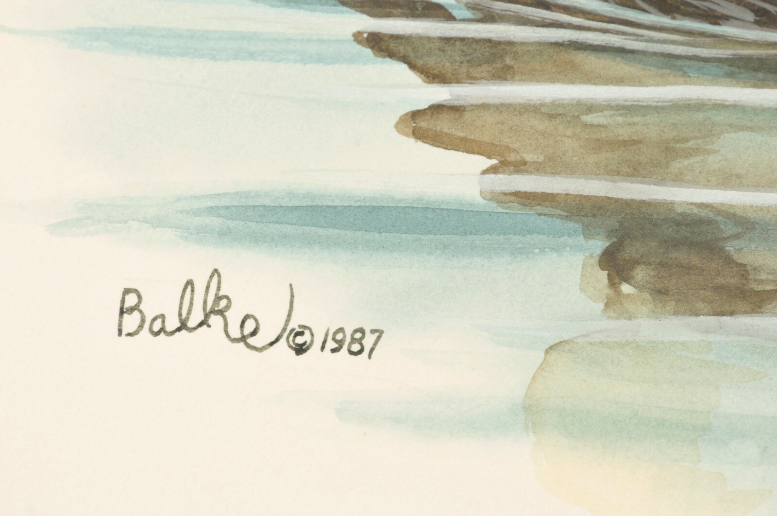 Vintage watercolor/gauche painting of a Pelican by Don Balke (1987) | eBay