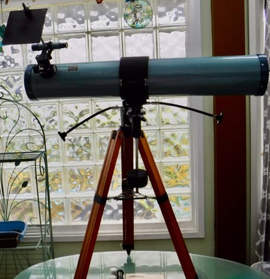 45-300 Power Equatorial Reflector Telescope, Wood Tripod, Finder Scope ...