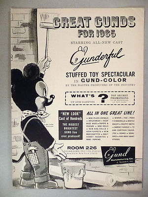 Gunderful Stuffed Toy PRINT AD - 1965 ~~ Gund, doll, toys | eBay