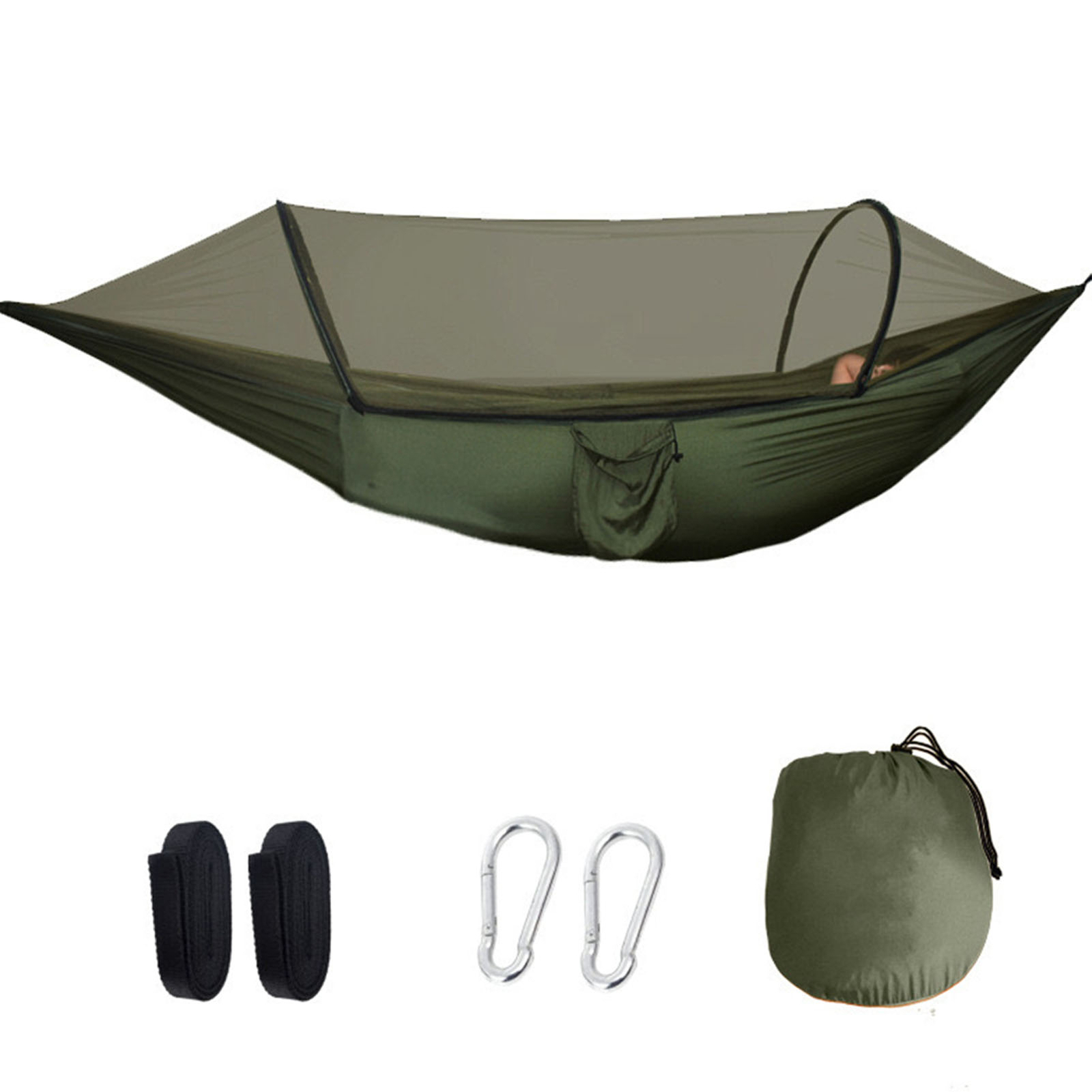 Hanging Hammock With Mosquito Net Camping Swing Bed For Outdoor Travel ...