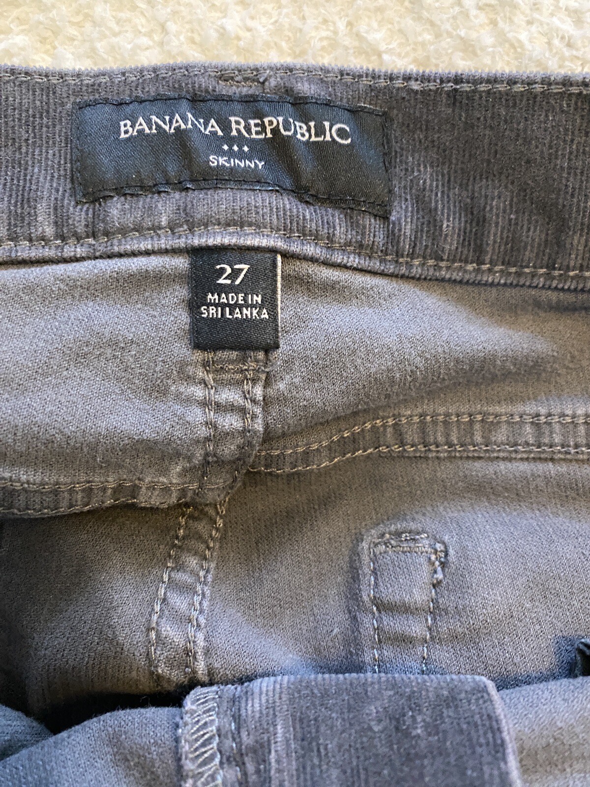 Banana Republic Womens Pants Size 27 Skinny Corduroy Gray | eBay