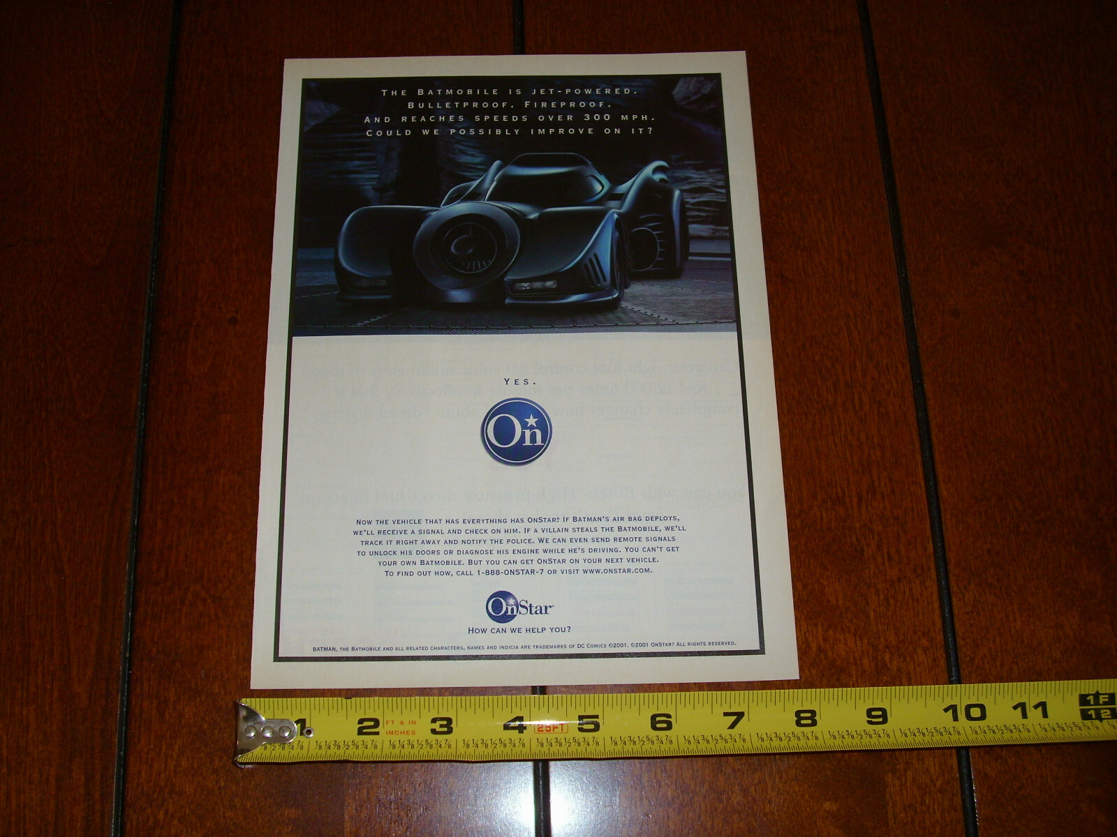 BATMAN BATMOBILE ONSTAR - ORIGINAL 2001 AD | eBay