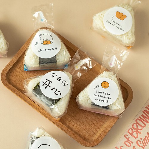 100 Pcs New Lovely Cartoon Disposable Japenese Triangle Rice Ball ...