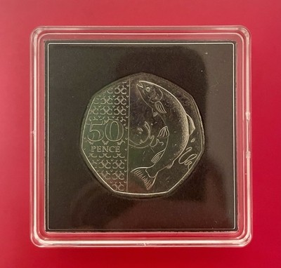 2023 The Atlantic Salmon 50p Fifty Pence No Privy Mark Capsuled Coin ...