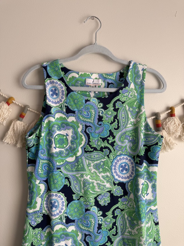 Jude Connally Lisa Paisley Halter Aline Shift Mini Dress Peasant ...