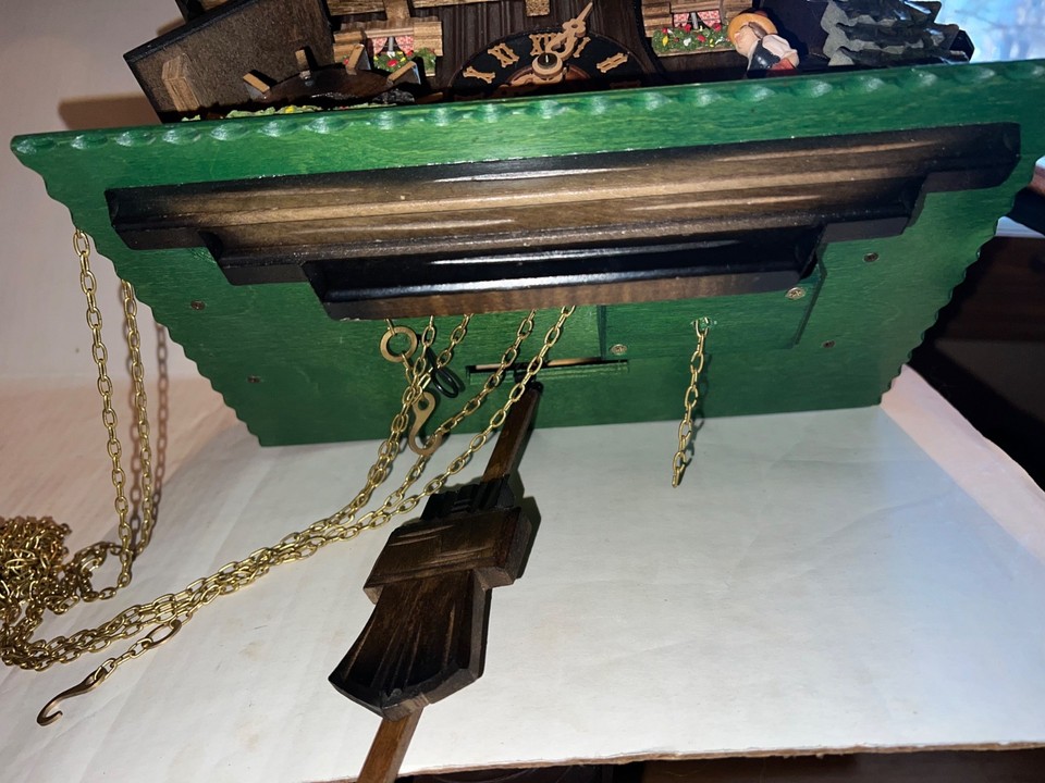 Black Forest Musical Animated Cuckoo Clock Waterwheel, Dancers | eBay