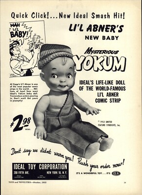1953 PAPER AD Ideal Toys Li'l Abner Cartoon Comic Strip Yokum Baby Doll ...