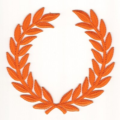 Orange Laurel Wreath Patch Embroidered SCA Cut out Iron-on Sew on (4 ...