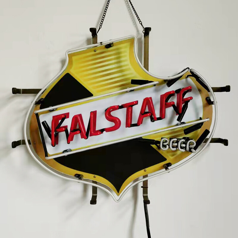 Falstaff Beer Neon Sign 19"x15" Beer Bar Man Cave Store Open Wall Decor ...