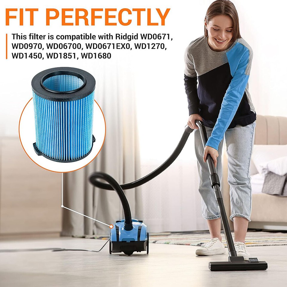 For RIGID Shop Vac Filter Reusable 3 Layer Washable 5 Gal Wet Dry ...