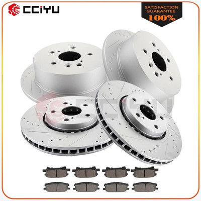 4X Brake Rotors 8X Metallic Pads Front Rear For 07-09 Lexus RX350 06-08 ...