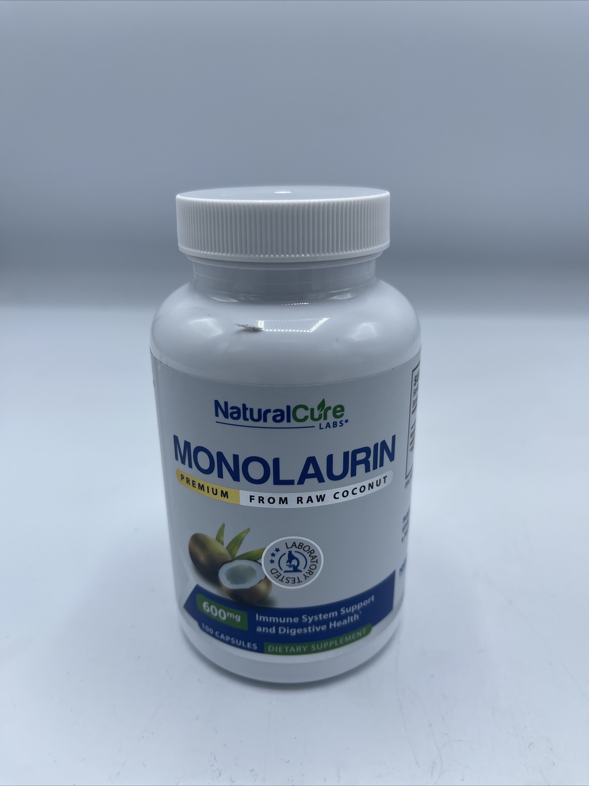 Natural Cure Labs Premium Monolaurin 600mg 100 Capsules Dietary Supplement