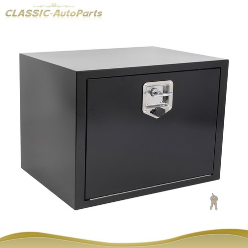 Black Iron For Truck Bed Storage Tool Box Case Cover 2X Chains 24"X18 ...