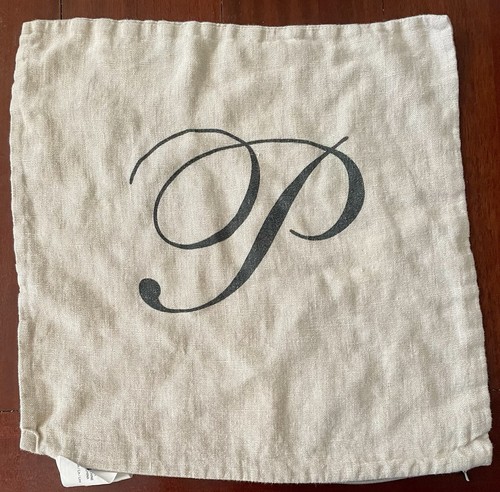 Pottery Barn Couch Pillow Case Cursive P | eBay