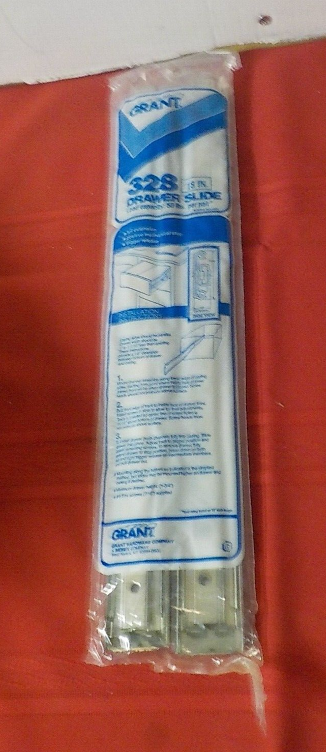 1 PAIR GRANT 18 IN. DRAWER SLIDES CAPACITY 50LB. NEW IN PACKAGE CLOSE ...