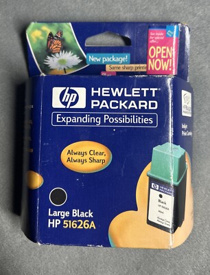 Hewlett Packard HP Printer Ink Cartridge HP 51626A 26 Large Black New ...