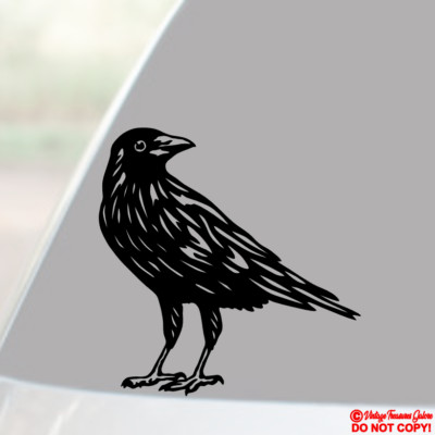 CROW RAVEN BIRD Vinyl Decal Sticker Car Window Wall Bumper Animal ...