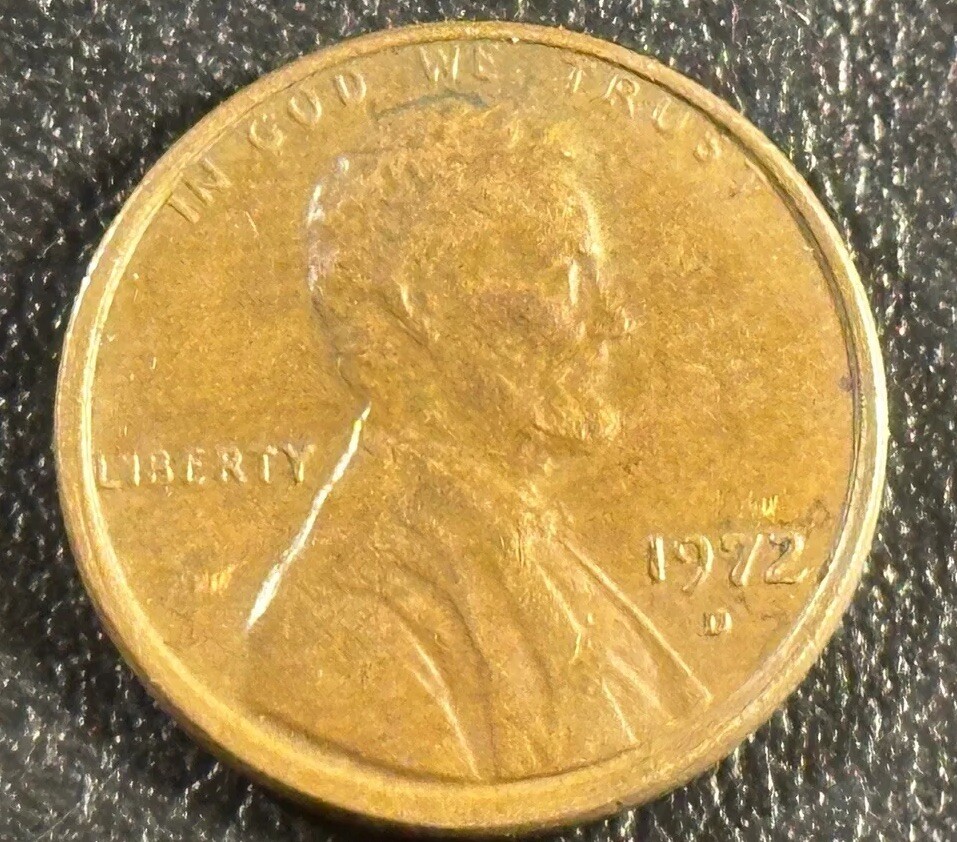 1972 D Lincoln Cent DDO w/Toning & Rare Error Cursive 7 In Date Must ...