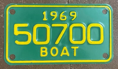 Michigan 1969 BOAT License Plate # 50700 | eBay