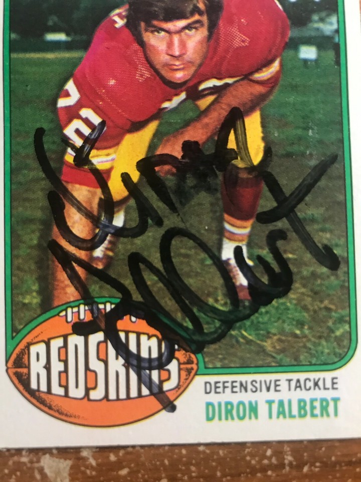 SIGNED DIRON TALBERT 1976 TOPPS FOOTBALL CARD AUTOGRAPH - REDSKINS | eBay