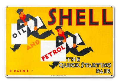 SHELL QUICK STARTING PAIR MEN RUNNING 18" HEAVY DUTY USA MADE METAL ADV ...
