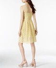 Guess Women’s Yellow Floral Lace V-Neck Fit & Flare Dress Size 10 | eBay