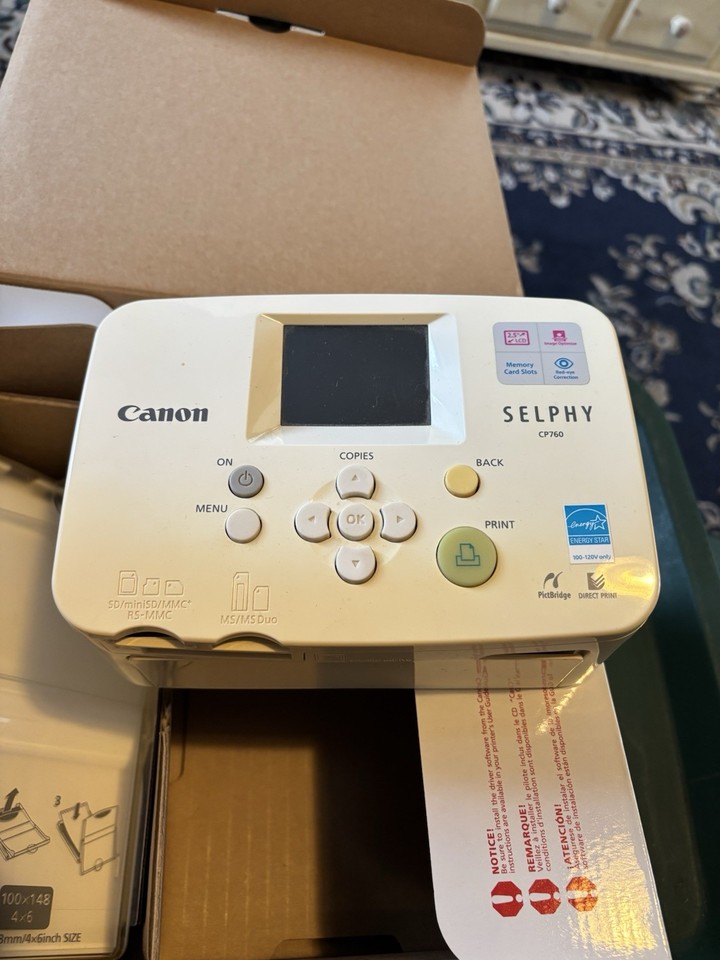 Canon Selphy CP760 Compact Photo Printer with Photo Paper | eBay