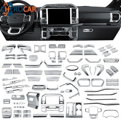 Chrome Full Console Interior Cover Exterior Trim For Ford F150 2021 ...